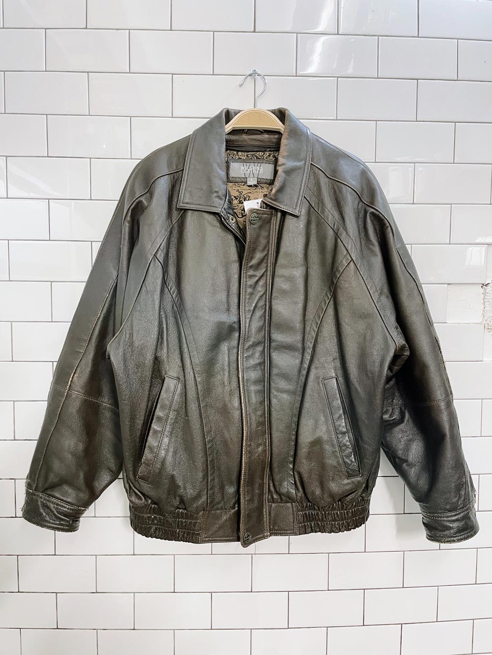 vintage wilsons heavy leather lined bomber jacket – good market thrift ...