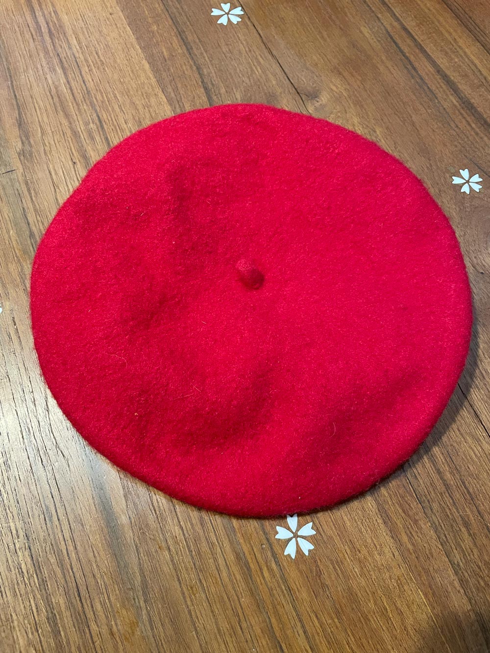 vintage classic red wool french beret – good market thrift store