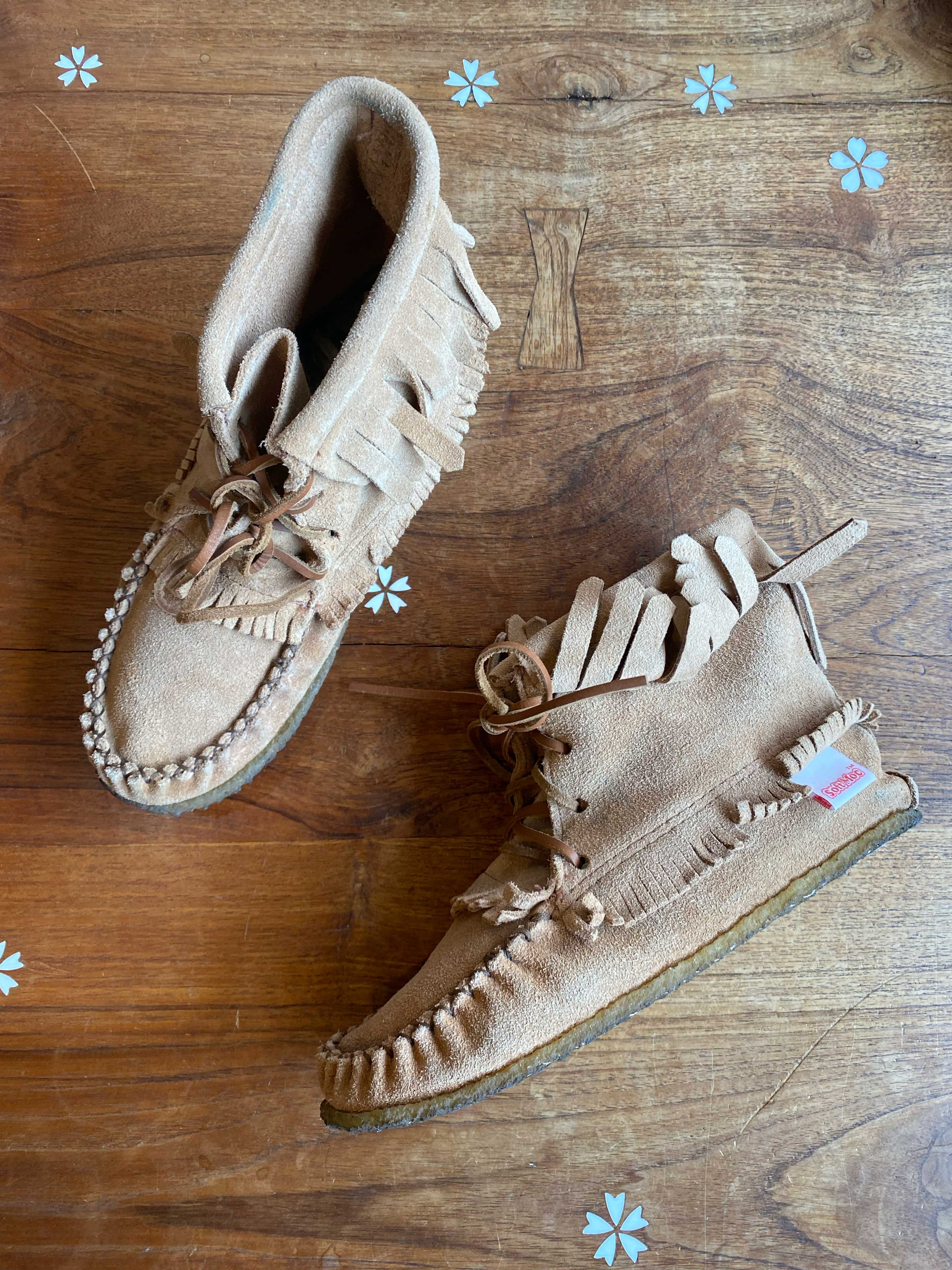 softmoc suede fringe short boot moccasins – good market thrift store