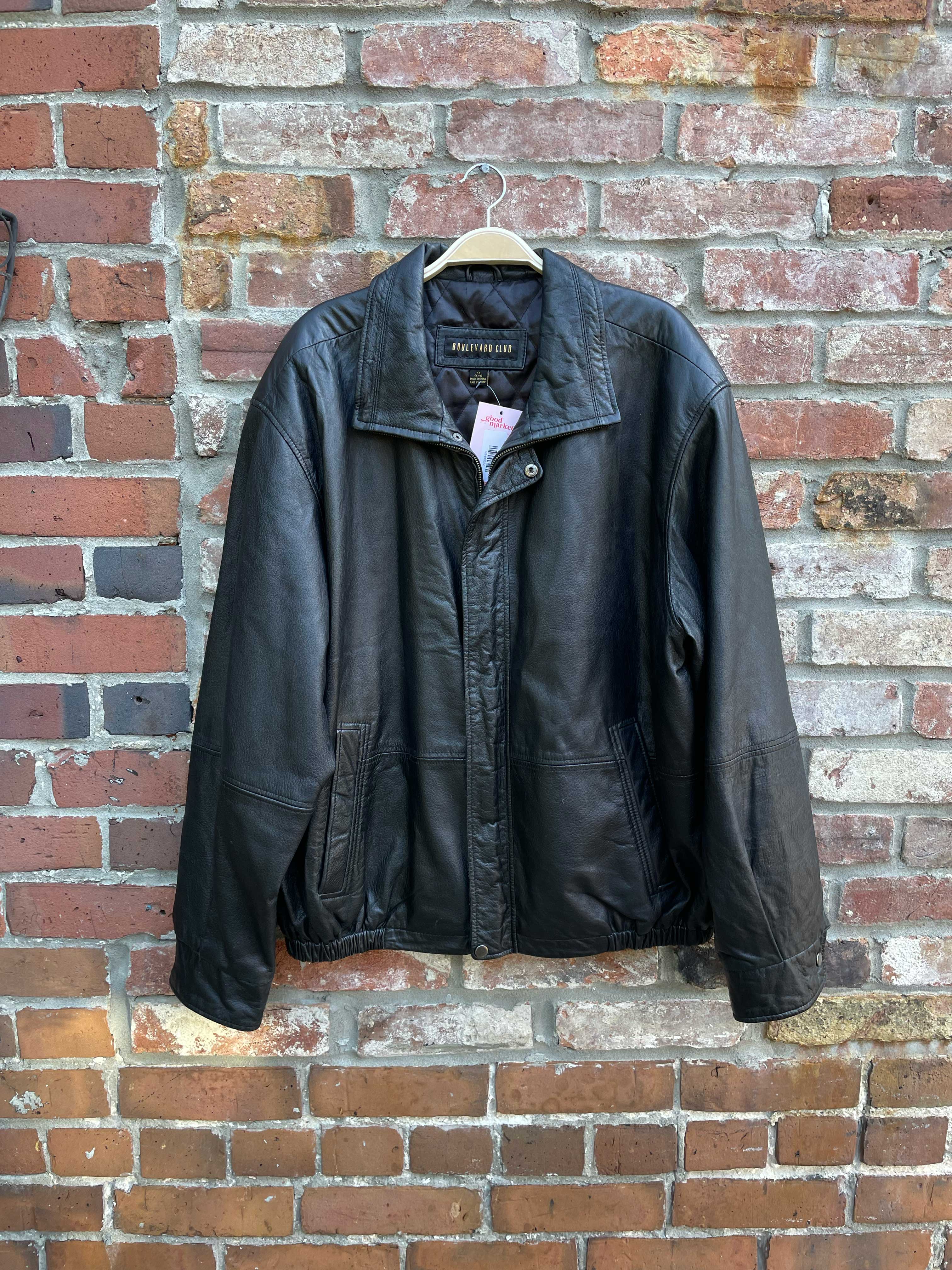 vintage boulevard club leather bomber jacket – good market thrift store