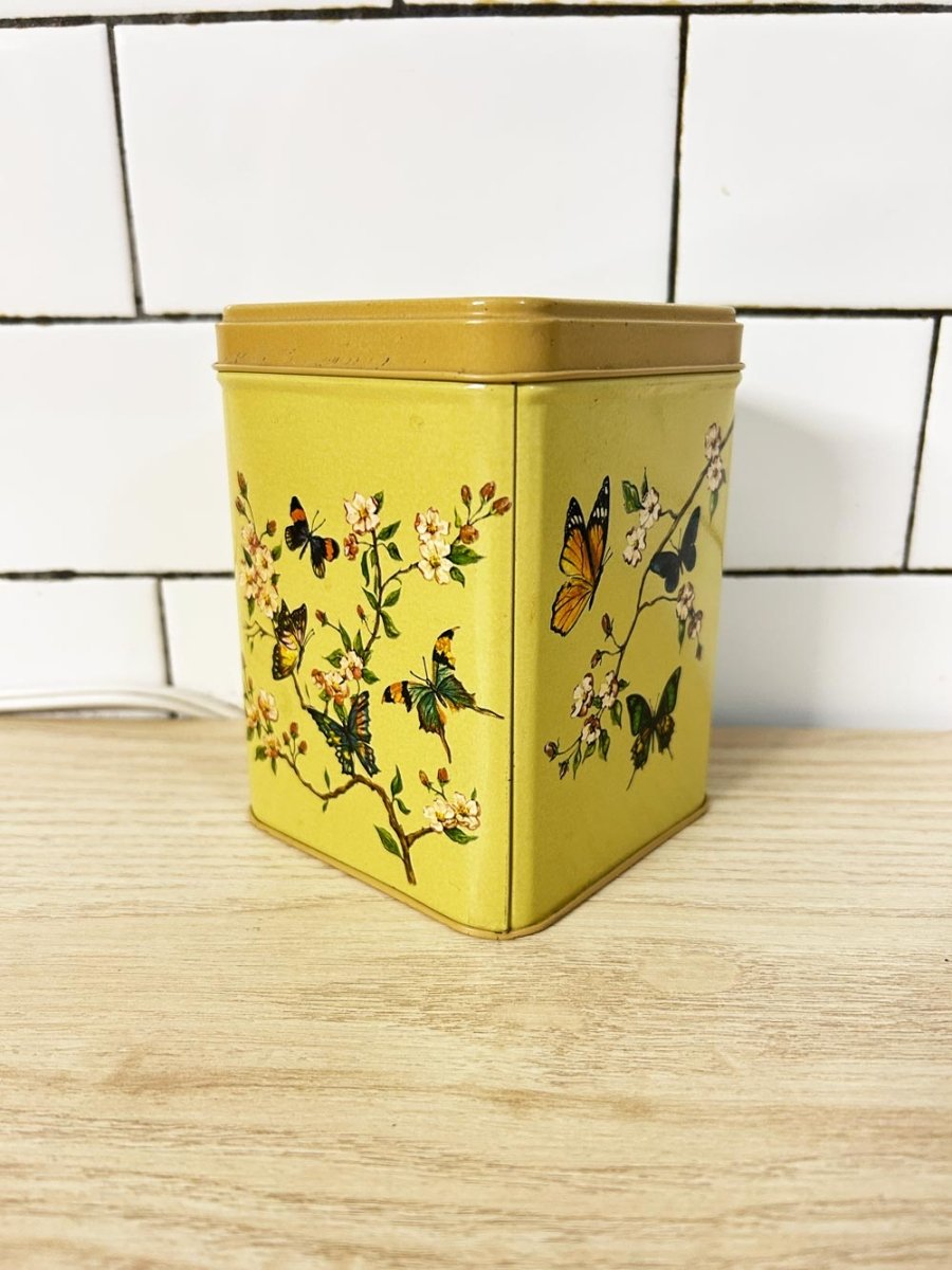 vintage JL clark butterlfy tin – good market thrift store