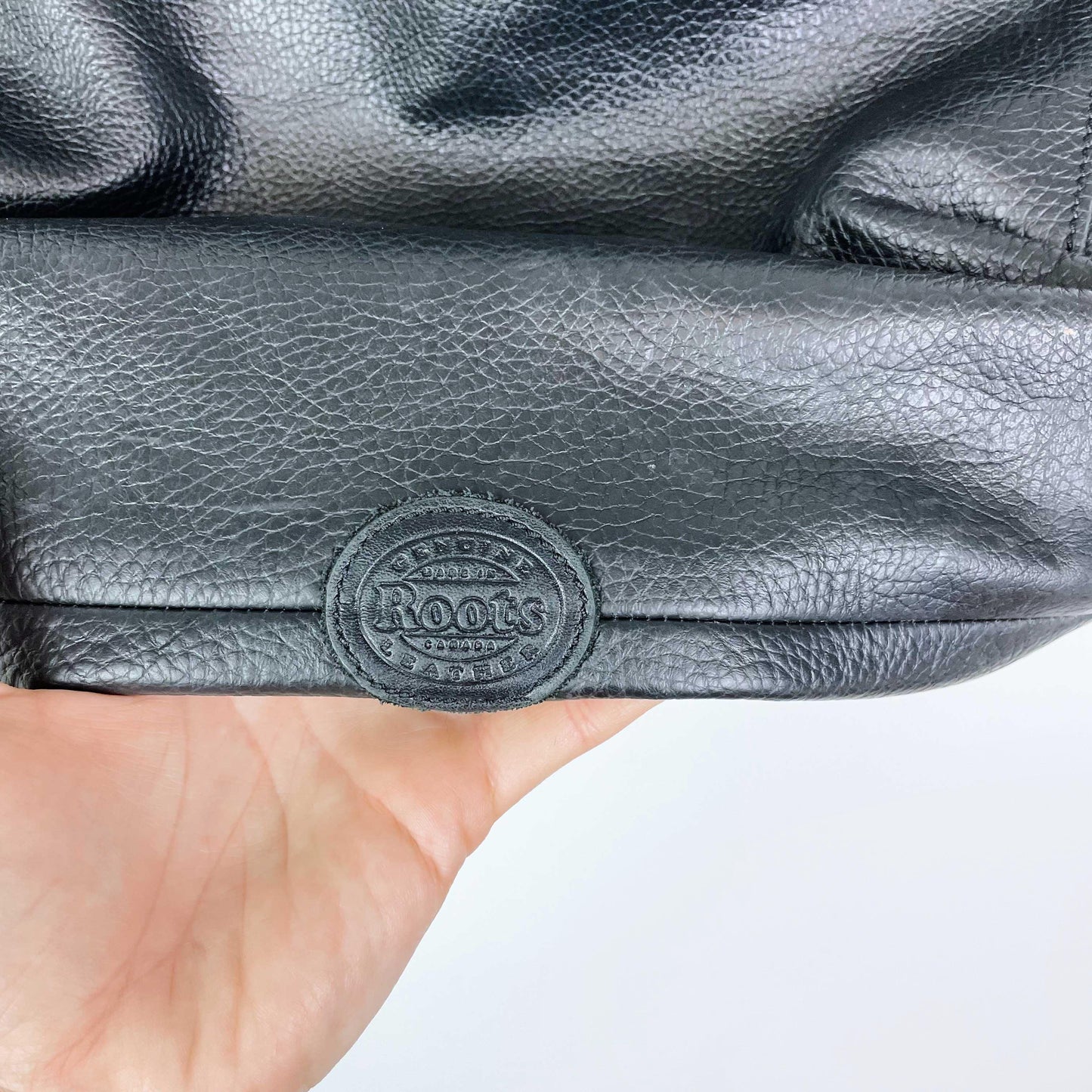 roots tribe pebbled leather tote bag – good market thrift store