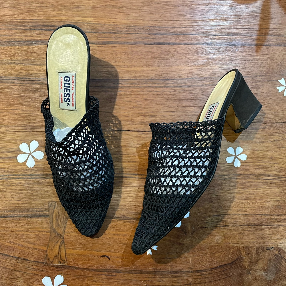 vintage 90s guess crochet mules - size 7.5 – good market thrift store