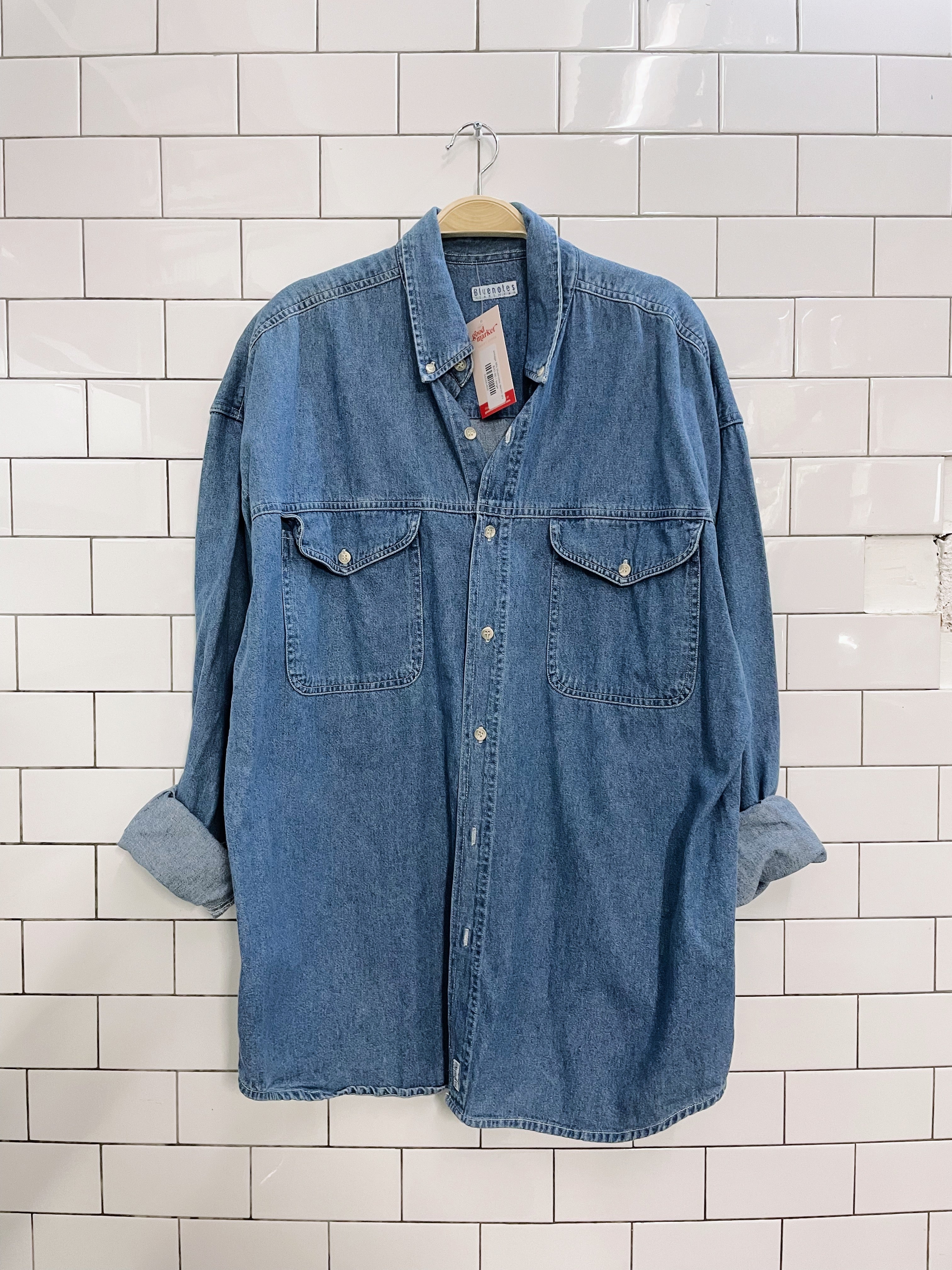 vintage 90s bluenotes denim shirt – good market thrift store