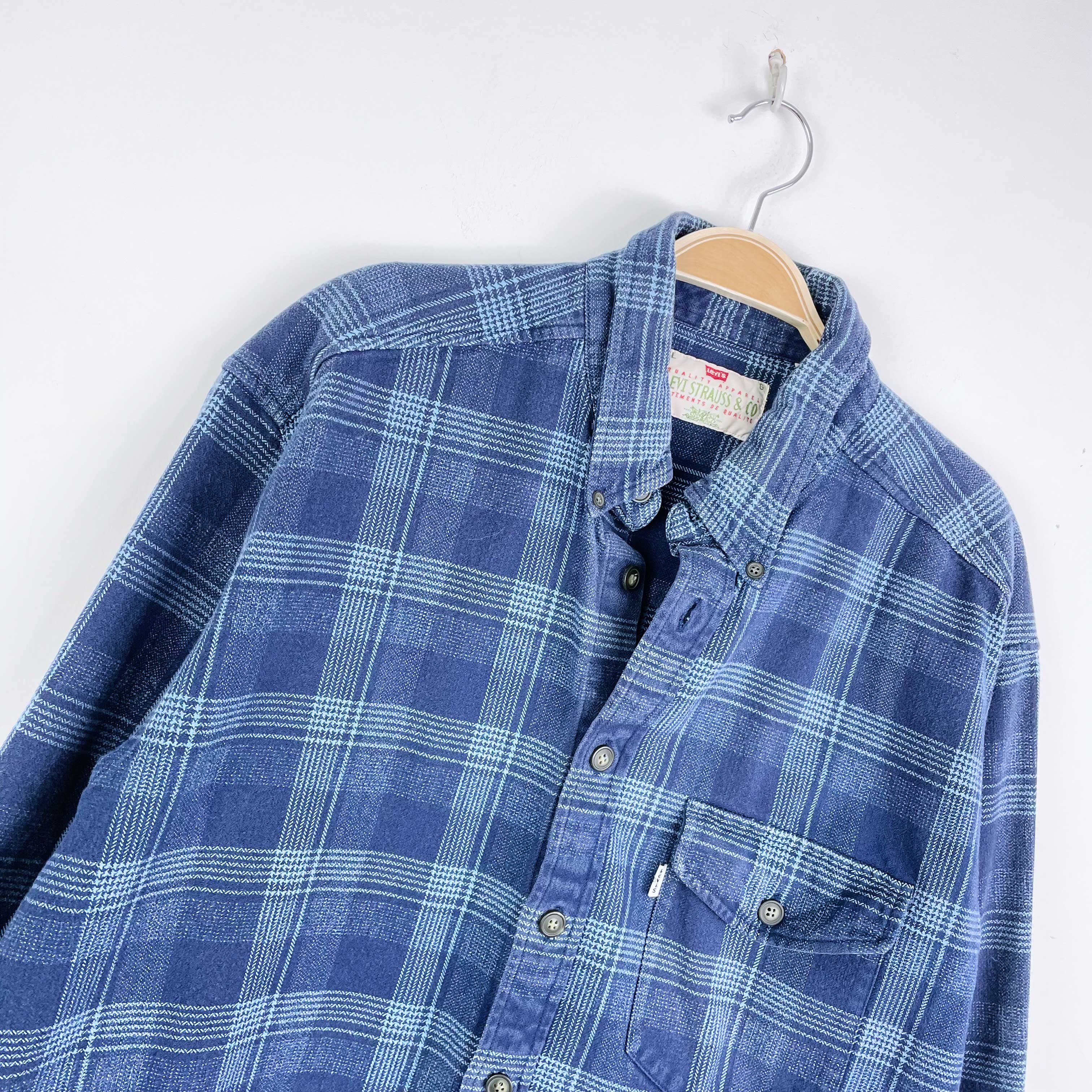 vintage levi's white tab heavy flannel plaid shirt – good market thrift ...