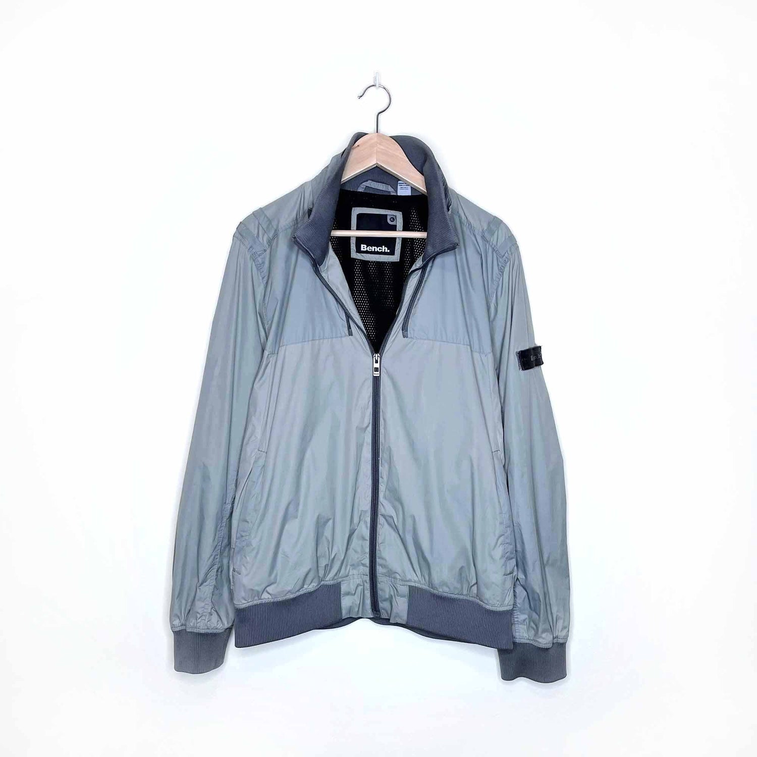 bench grey lined utility bomber jacket - size xl – good market thrift store