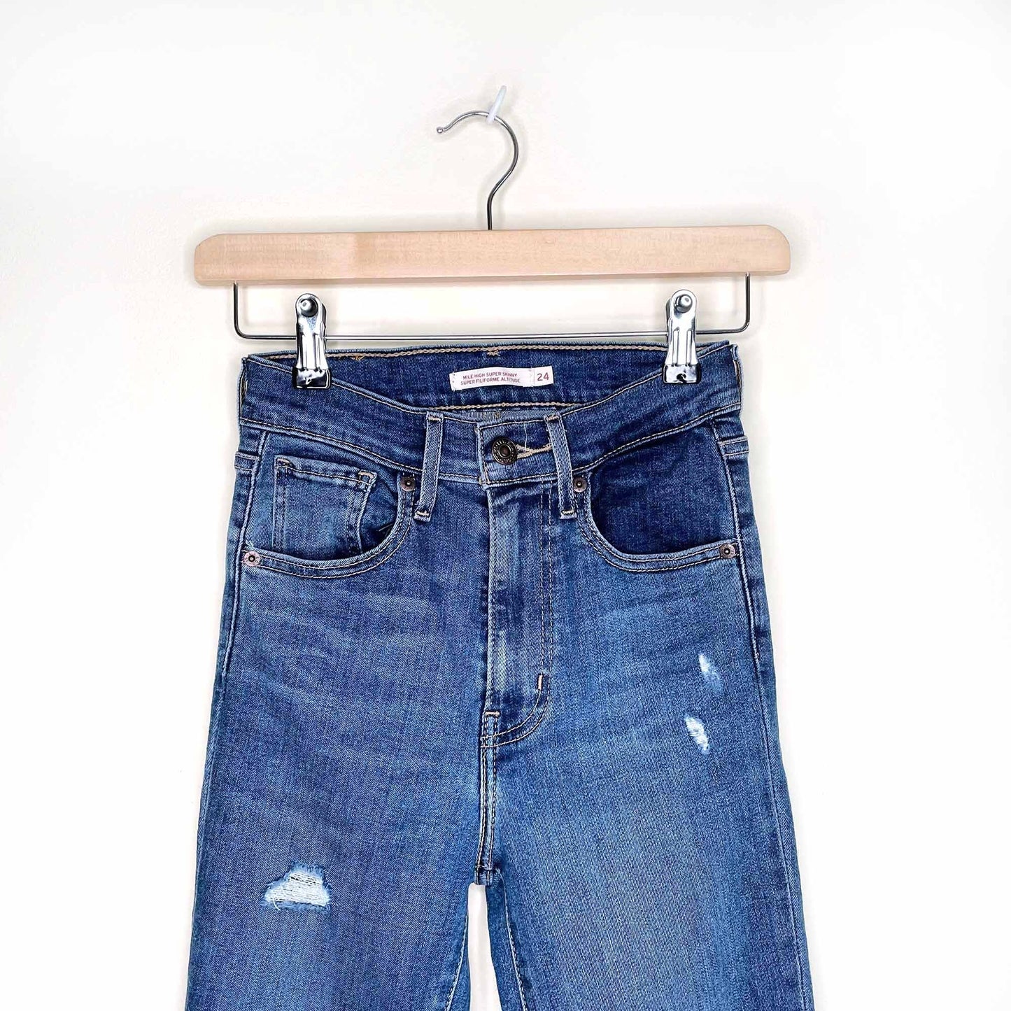 levi's mile high super skinny medium wash - size 24 – good market ...