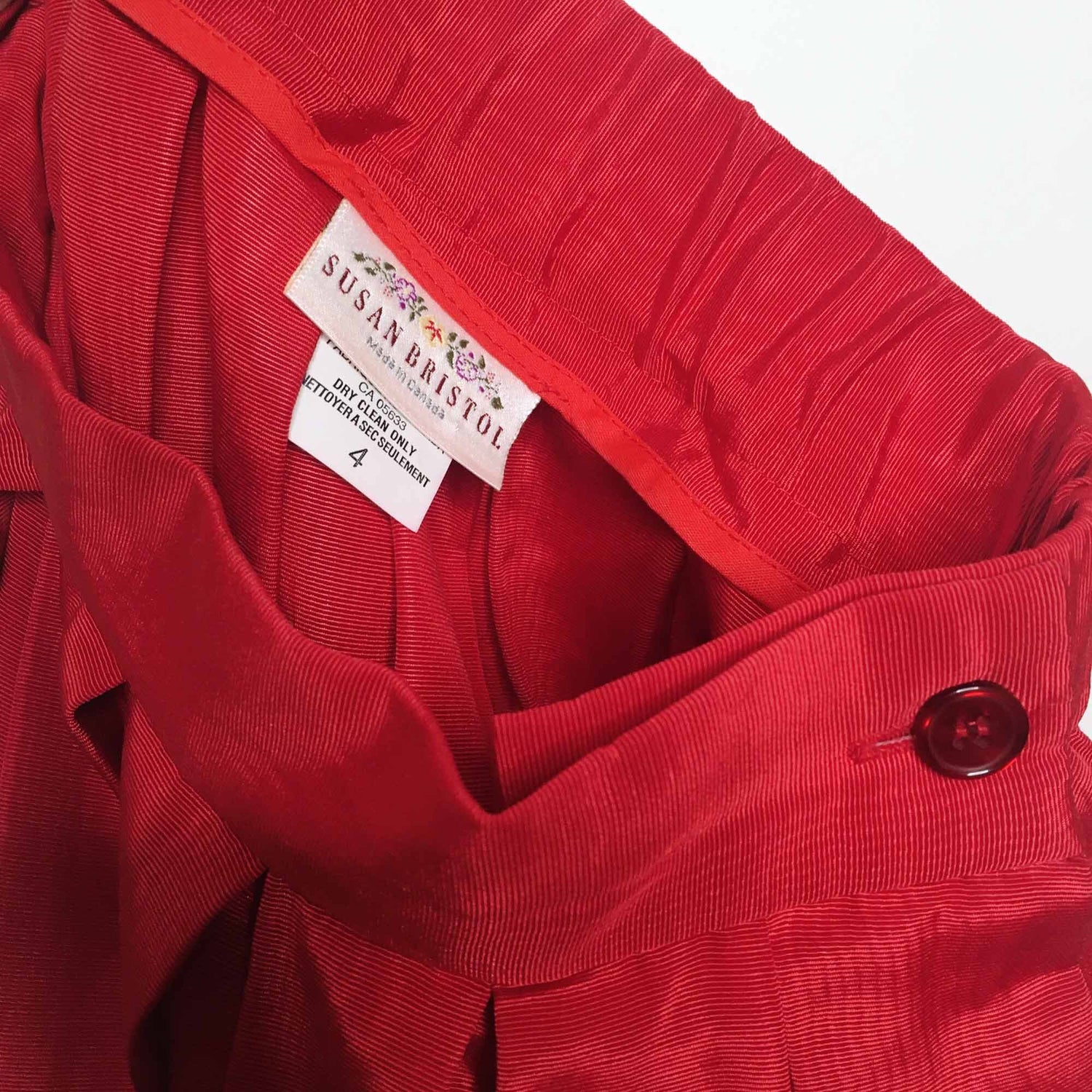 vintage susan bristol red pleated midi skirt - size 4 – good market ...